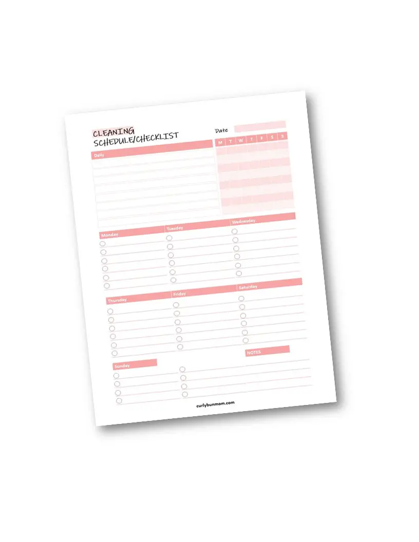 The Best Easy Realistic Mom Cleaning Schedule For Messy House - Curly ...