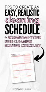 The Best Easy Realistic Mom Cleaning Schedule For Messy House - Curly ...