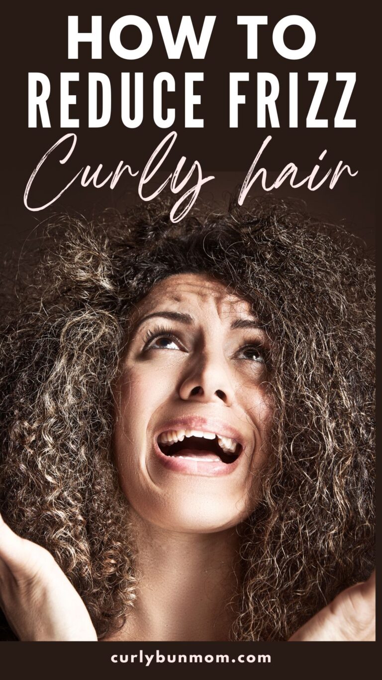 How To Tame Frizzy Curly Hair 17 Easy Tips To Reduce Frizz From A Curly Girl Curly Bun Mom
